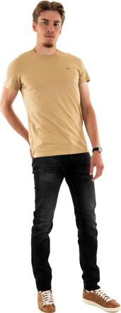 Tommy Jeans Herren T-Shirt Kurzarm TJM Original Slim Fit, Beige (Gentle Gold), XXS