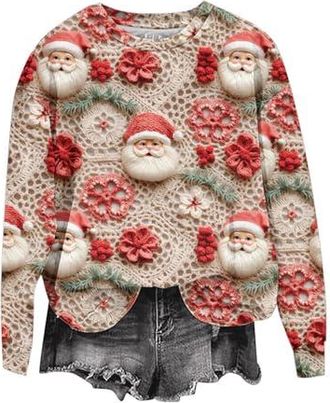 Generic Chandails de Noël pour femmes 2024 avec motif verre à vin rouge ...