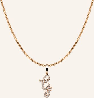 Cada Cada Kette Tiny Diamond Letter G rosegold