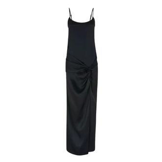 The Attico Schwarzes Satin Maxikleid - - Dresses - Damen - Schwarzk - M