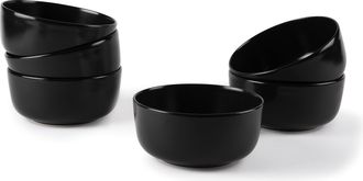 Excelsa Nordic Set mit 6 Schalen, Keramik, Schwarz, Fassungsverm&ouml;gen 625 ml, Matt-Effekt