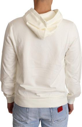 Dolce & Gabbana Mens White King Ceasar Cotton Hooded Sweater Clothing