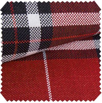 Novely LONDON - Polsterstoff im British Style - Karierter Möbelstoff - Pflegeleichte Meterware 1lfm | Farbe: 07 Rot