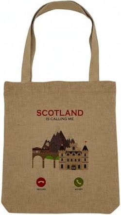 Fabulous Sac Shopping Tote Bag Aspect Lin - Scotland Is Calling Me Landscape Lake Mountain - Sac de Courses Toile Epaisse 360g Beige Naturel Cabas Port&eacute; Epaule