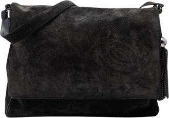 Chanel Sac bandouli&egrave;re en daim Pre-owned - Femme - Pre-owned - Noir - Taille: ONE Size