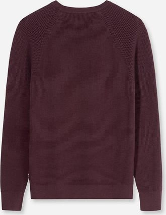 Olymp Rundhalspullover Waffle Structure Rundhals, casual, unifarben, regular fit
