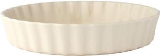 Emile Henry EH026028 Plat &agrave; Tarte C&eacute;ramique Beige Argile 28 x 28 x 5,5 cm