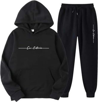 Generic Surv&ecirc;tements pour hommes avec imprim&eacute; lettres, sweat &agrave; capuche, jambe droite, ensembles de jogging, entra&icirc;nement, gym, sport, jogging, hauts, bas, v&ecirc;t