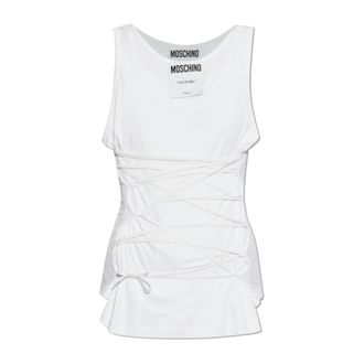 Moschino Top mit Kordelzug - - Tops - Damen - Wei&szlig; - M