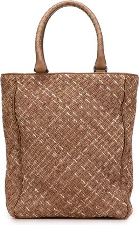 Bottega Veneta sac cabas Calfskin Intrecciato Paglia (2009) - Marron
