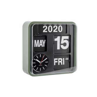 Karlsson by Present Time - Wall Clock - Mini Flip - Kunststoff - gr&uuml;n/schwarz - 24,5 x 24,5 x 10cm - excl. Batterie
