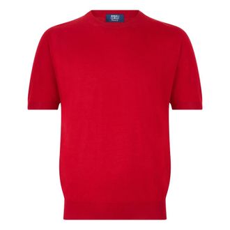 Fedeli Homme, Pulls, Rouge, Taille: L Pull &agrave; Manches Courtes et Col Rond