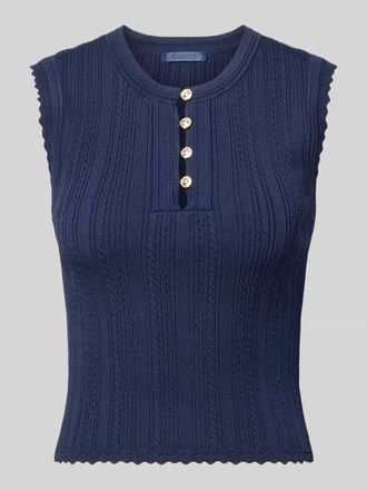 Guess Stricktop in Pointelle-Strick mit kurzer Knopfleiste