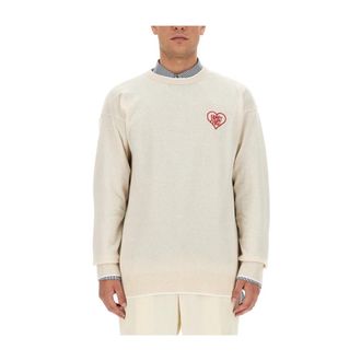 Family Fir$t Milano Luxuri&ouml;ser Logo-Strick - - Knitwear - Herren - Wei&szlig; - S
