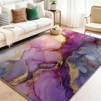 Generic Violet Tapis de Bain antid&eacute;rapant, Moquette d&eacute;coratifs Aquarelle Beau Peinture &Agrave; LEncre &Agrave; Alcool Motif r&eacute;sistant &agrave; la d&eacute;coloration Hydrofuge pour Salo