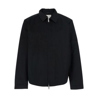 Calvin Klein Homme, Vestes, Noir, Taille: M Cotton Wing Collar Shirt Jack
