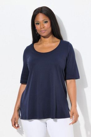 Ulla Popken T-Shirt Pima Cotton Shirt A-Linie Rundhals Halbarm