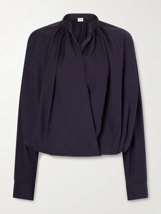 Dries Van Noten Blouse Cache-coeur En Popeline De Coton - Bleu