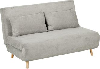 HOMCOM Schlafsofa, Klappbett mit Bettfunktion, R&uuml;ckenkissen, Polstersofa mit Verstellbarer R&uuml;ckenlehne, Samtoptik, 141 x 90 x 81 cm, Grau - Homcom