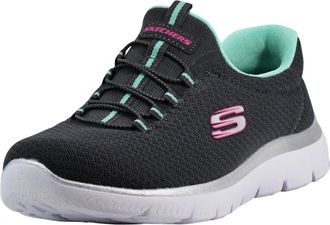 Skechers Damen Summits Sneaker, Grey Anthracite Green, 35.5 EU
