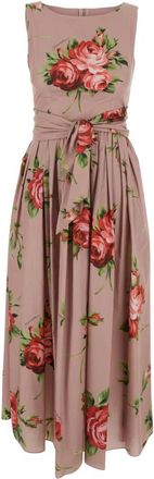 Dolce & Gabbana Femme, Robes, Rose, Taille: 40 FR Robe en coton &agrave; imprim&eacute; bouquet de roses