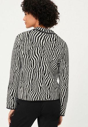 Olsen Cardigan Cardigan mit Hemdblusenkragen und Allover-Dessin