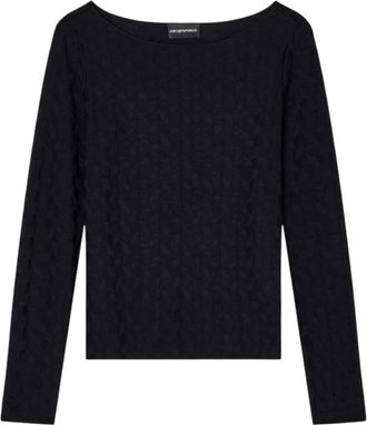 Emporio Armani Femme, Pulls, Noir, Taille: 46 FR maglieria e felpe poliestere