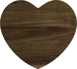 Mason Cash Rustic Charm Schneidebrett aus Akazienholz in Herzform, leicht zu reinigendes Schneidebrett f&uuml;r Fleisch, Gem&uuml;se und Servieren