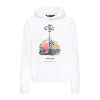 Palm Angels Cotton Douby Lost Sweatshirt - - Sweatshirts & Hoodies - Herren - Wei&szlig; - M