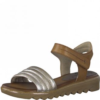 Jana Damen 8-8-28602-28 Flache Sandale, Cognac, 40 EU Weit