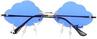 Yarnow Lunettes de Soleil Sans Monture Forme Nuageuse Irrégulière Unisexes Confortables pour Fête et Plage