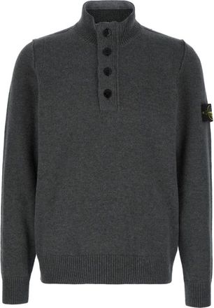 Stone Island Homme, Pulls, Gris, Taille: M Pull en Laine Vierge M&eacute;lang&eacute;e