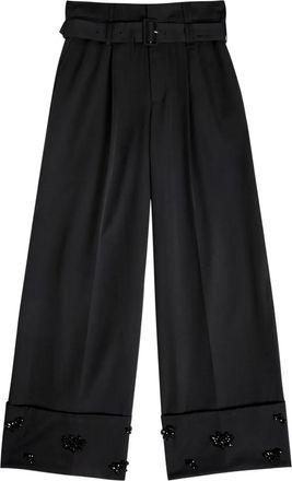 Simone Rocha pantalon &agrave; ceinture ornement&eacute;e - Noir