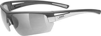 Uvex gravic - Sportbrille für Damen und Herren - inkl. Wechselscheiben - druckfreier Sitz & perfekter Halt - grey matt/silver - one size