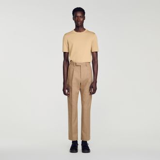Sandro Pantalon de costume large en laine