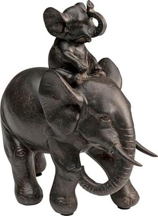 Kare Design Design Figurine Décorative Elefant Dumbo Uno, Marron/Noir, Animal Éléphant, Deco Intérieur, Décoration Chambre, Salon, 19x18x9cm (H/L/P)