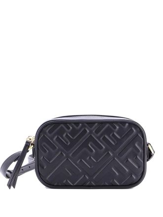 Fendi mini sac &agrave; bandouli&egrave;re &agrave; motif Zucca emboss&eacute; - Noir