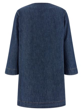 Valentino Garavani V-Gold Embellished Denim Dress - Blue