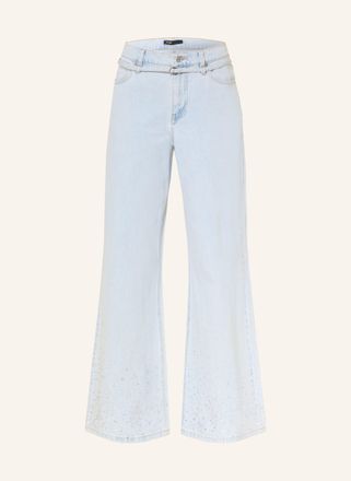 Maje Wide Leg Jeans Mit Schmucksteinen blau