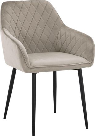 Novel Armlehnstuhl, Schwarz, Taupe, Metall, Textil, Rundrohr, 56x82.5x61.5 cm, Stoffauswahl, Esszimmer, St&uuml;hle, Esszimmerst&uuml;hle, Armlehnenst&uuml;hle