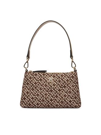 Tommy Hilfiger Handtasche Th Jacquard Mini Shoulder Bag AW0AW19006 Braun