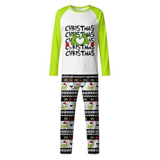 Generic Le Grinch Pyjama Noel Famille De Grinch Chaud Et Doux Ensemble Adulte Deguisement Hiver Pull The Vetement Couple Costume Femme Ensembles Garcon Assort
