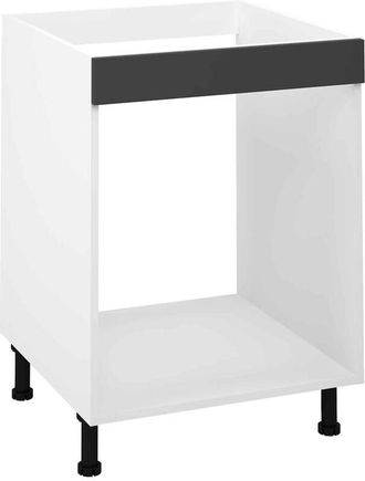 PEGANE Meuble bas de cuisine pour four coloris gris - Hauteur 85 x Longueur 60 x profondeur 58 cm