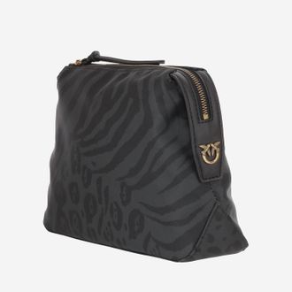 Pinko Womens Toiletry Bag Animal Print Nylon Accessory
