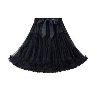 Generic Jupe Paillette Femme Halloween Carnaval Costume Princess Dance Jupe Fille Petticoat en Tulle Taille &Eacute;lastique Poches Plaqu&eacute;es Confort Extensible Vetem