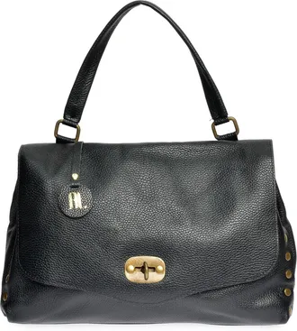 Anna Luchini Schwarz Rindsledertasche