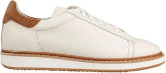 Brunello Cucinelli Beiger Ledersneaker mit Wildleder-Label - - Shoes - Herren - Beige - 42 1/2 EU