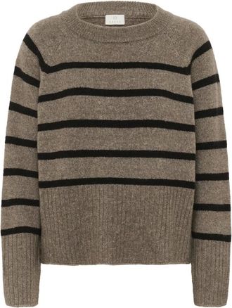 Kaffe Femme, Pulls, Brun, Taille: 46 FR Tricot &agrave; col rond