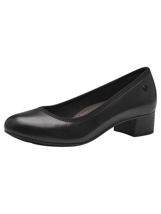 Tamaris Comfort Damen Pumps aus Leder Kleiner Absatz, Schwarz (Black), 38 EU