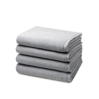 ROSS 4 teiliges Frottier-Set - Sensual Skin (4 X Handtuch im Set) - 500 g/m2 - Baumwolle - Walkfrottee - saugstark - weich und flauschig - Chrom